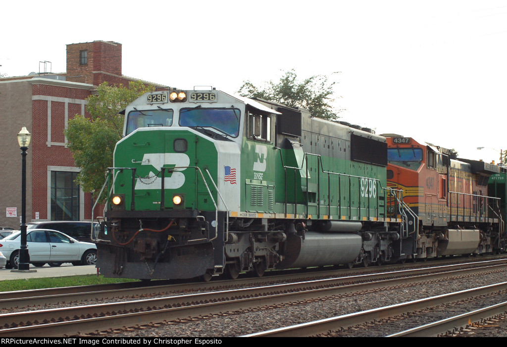 BNSF SD60M 9296 on the racetrack
